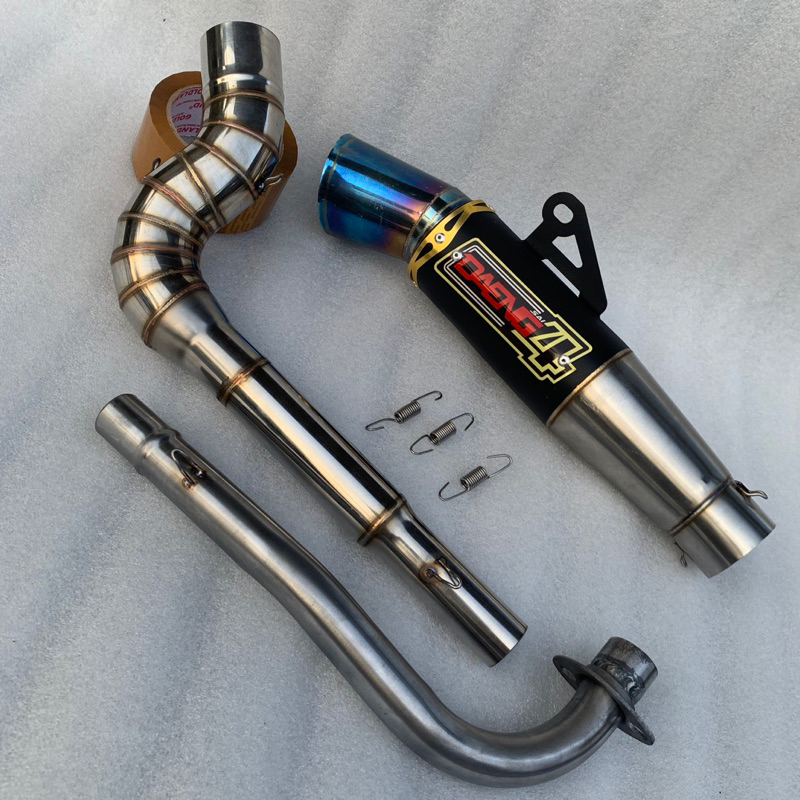 Open pipe Daeng sai4 Conical exhause 1set Canister+big Elbow Rs 125 ...