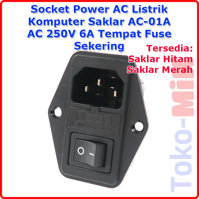 AC-01A Computer Electric AC Power Socket 3 in 1 Fuse Switch 250V AC 15A ...