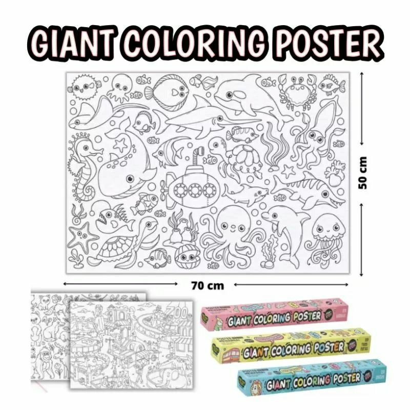 Giant Coloring Poster - Coloring Poster For Children Contains 3 Sheets ...