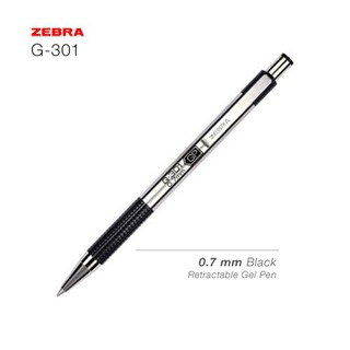 Zebra G-301 Retractable Gel Pen 0.7 mm Stainless Steel | Shopee Philippines