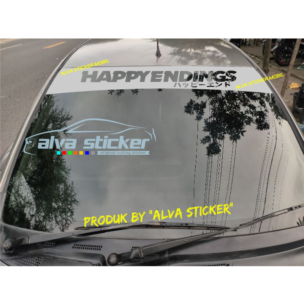 Sticker happy endings windshield jdm style cutting sticker Car ... Sticker happy endings windshield jdm style cutting sticker Car ...