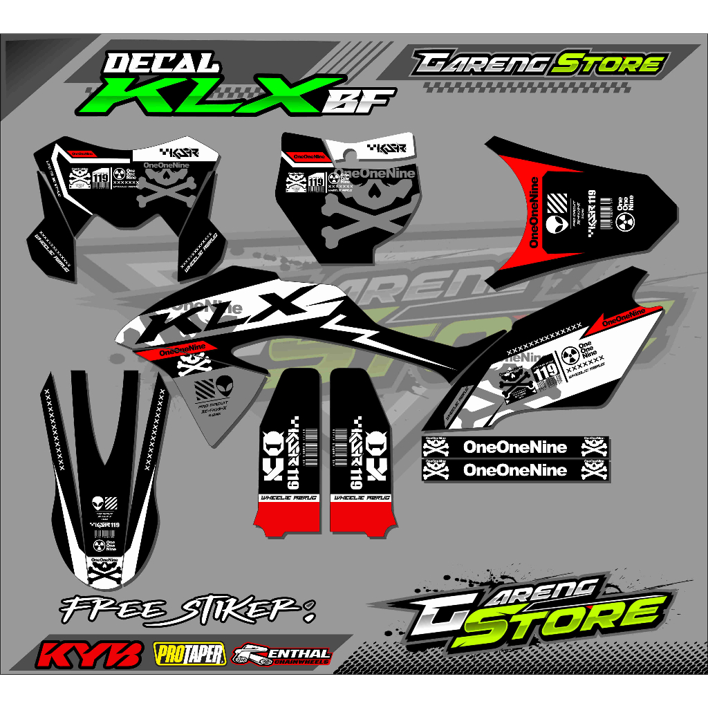 Decal STICKER KLX 150 BF FULL BODY / DECAL KAWASAKI KLX 150 BF ...