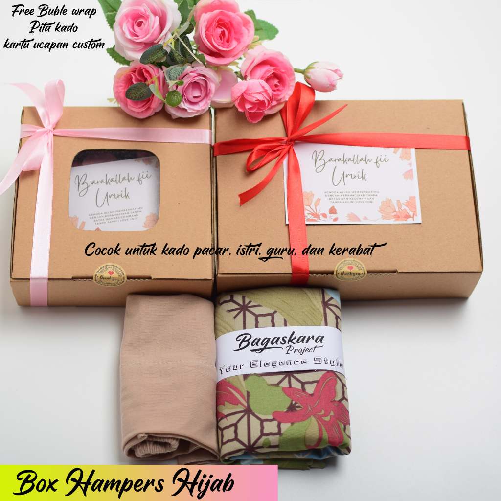 Hijab Hampers + motif rectangular headscarf Box + hijab inner + custom ...