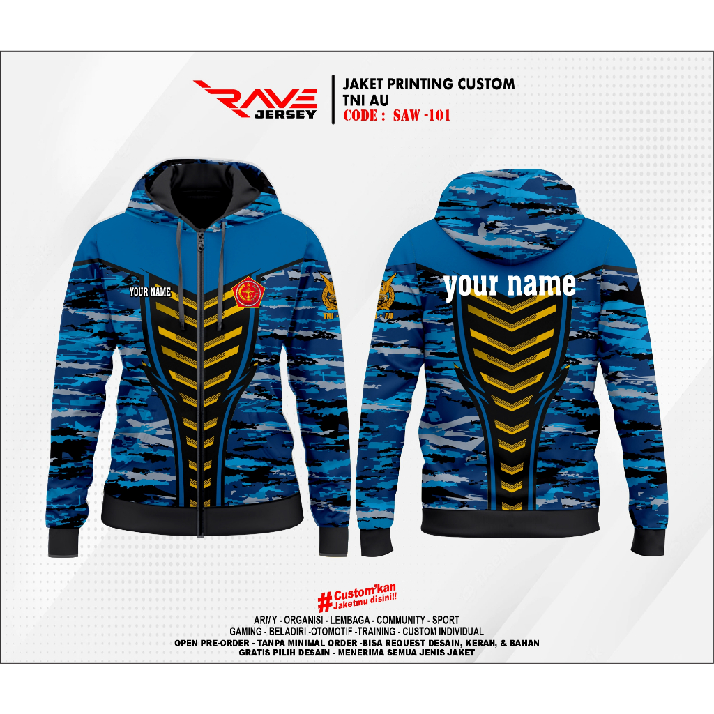 Tni AU Jacket Army Jacket Session 1 FULL PRINTING SUBLIMATION CUSTOM ...