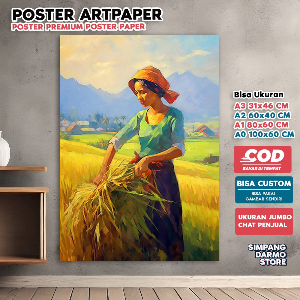 Beautiful Indonesian Rice Field Poster Poster: Aesthetic Beauty for ...