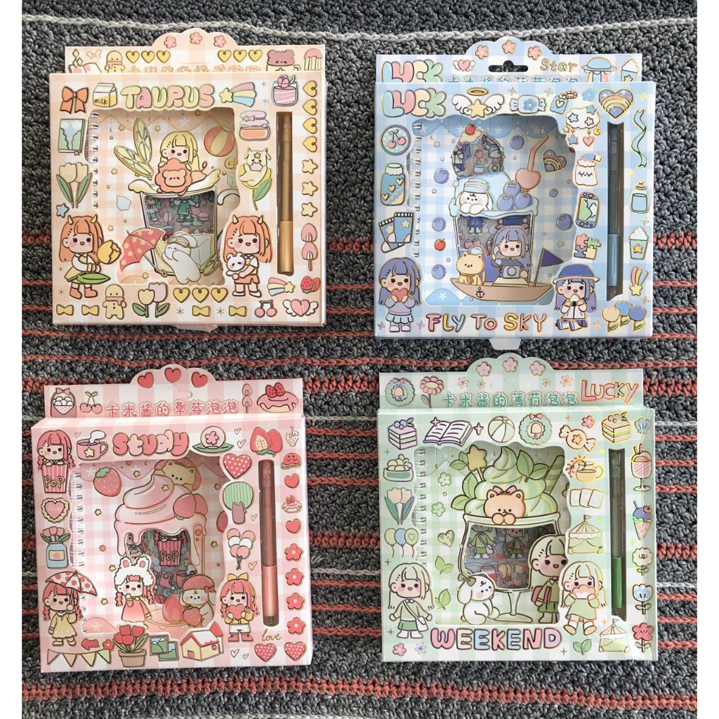 Viral Book Stickers Waterproof 2D Stickers Set of Cute Cartoon Motif ...