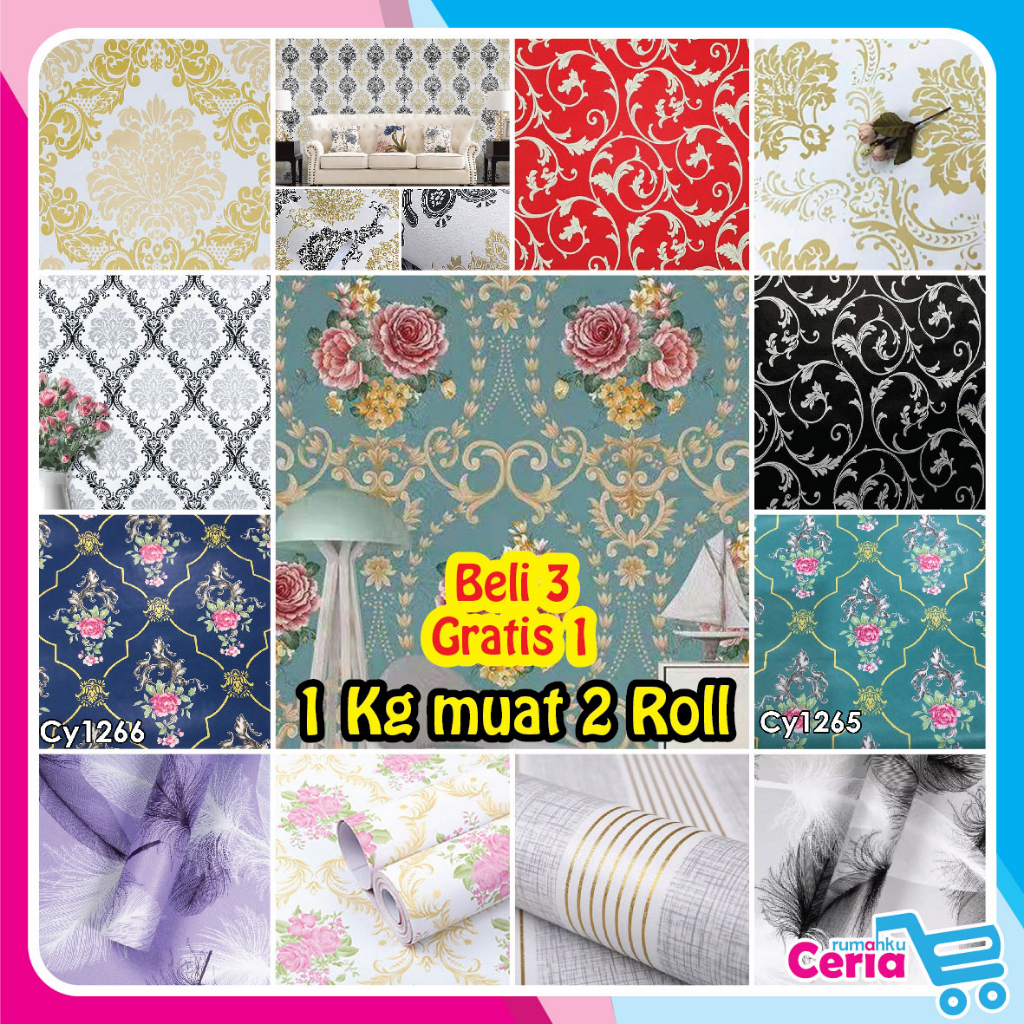 Wallpaper Wall Sticker 45cm x 10M / 9M / 8 M Aesthetic Bedroom Wall ...