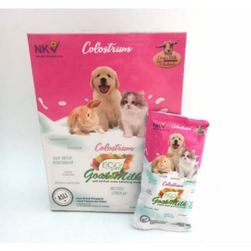 Eco PET GOAT MILK COLOSTRUM Cat Dog MILK 1 box Contains 10 Sachets ...