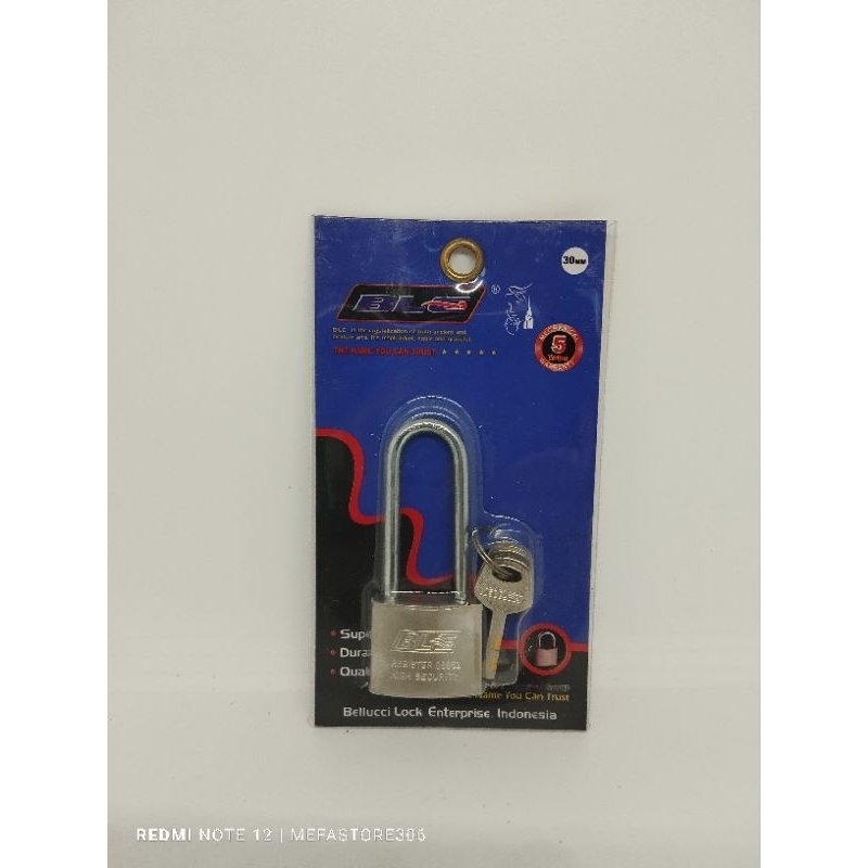 Bellucci 30mm Long Neck Padlock / Bellucci 30mm Long Stainless Steel ...
