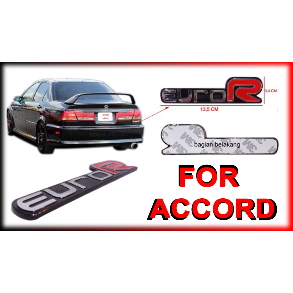 Euro R Car Logo Emblem For Honda Accord Best Quality | Shopee Philippines