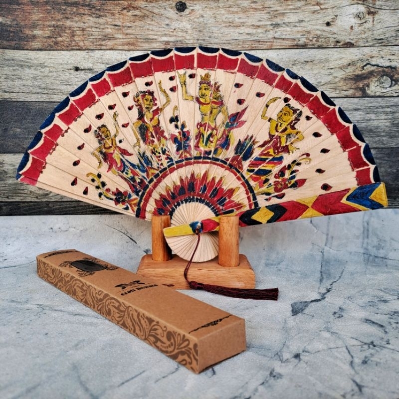 KAYU Made by Order ~ Original Balinese PAINTED Puppet FAN / Painted ...