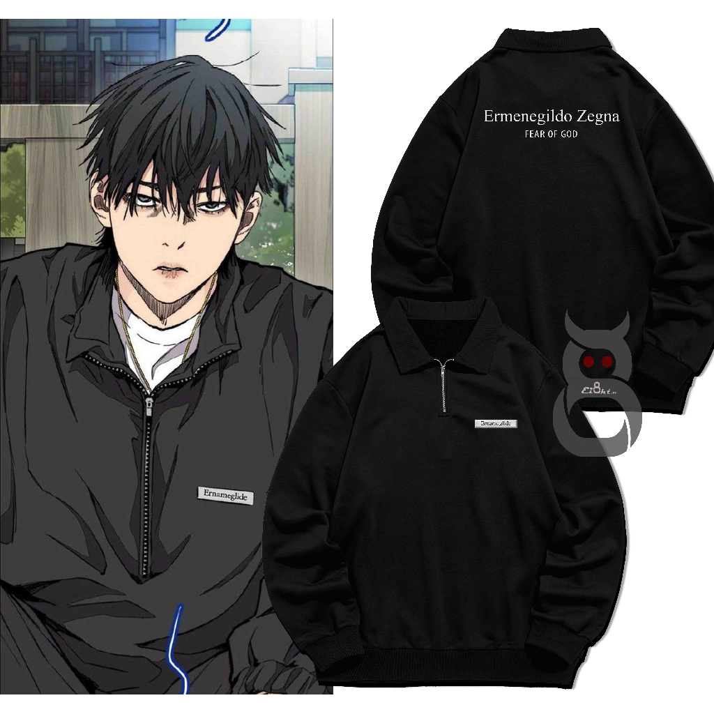 Half Zipper Jacket Jayjoo Fear of god Wind Breaker Manhwa Komic Korea ...