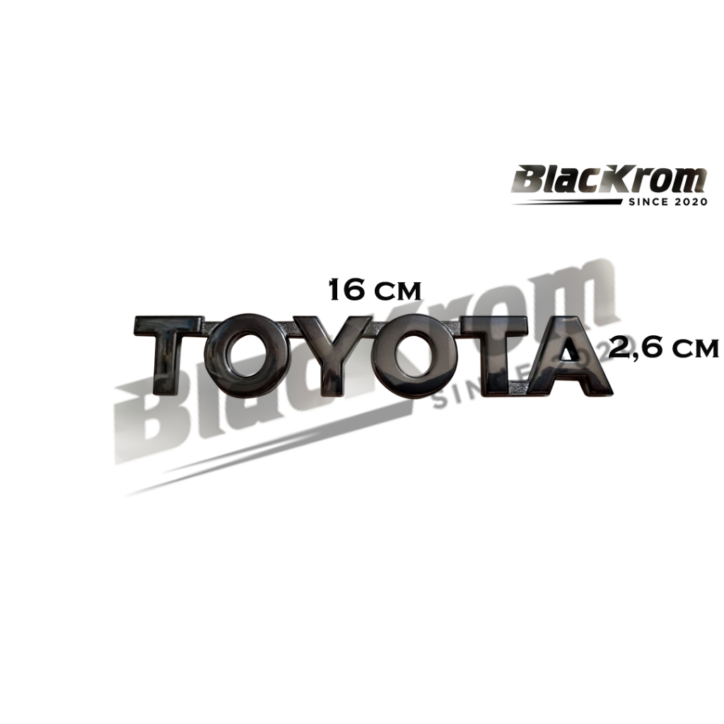 Black Chrome Emblem Logo with Toyota writing 16 cm | Shopee Philippines
