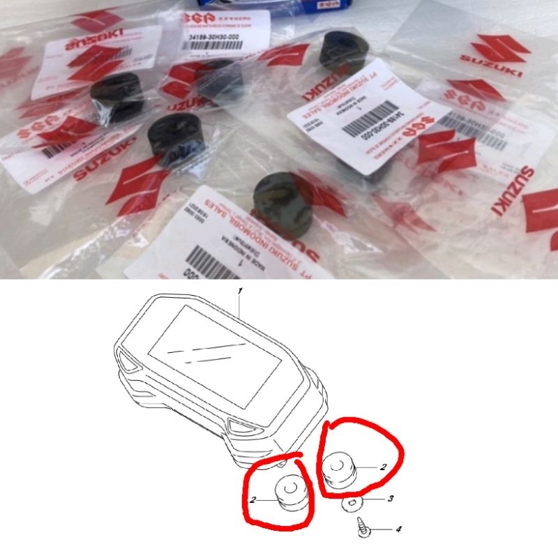 Rubber cell cushion wedge anti vibrating spido speedo speedometer ...