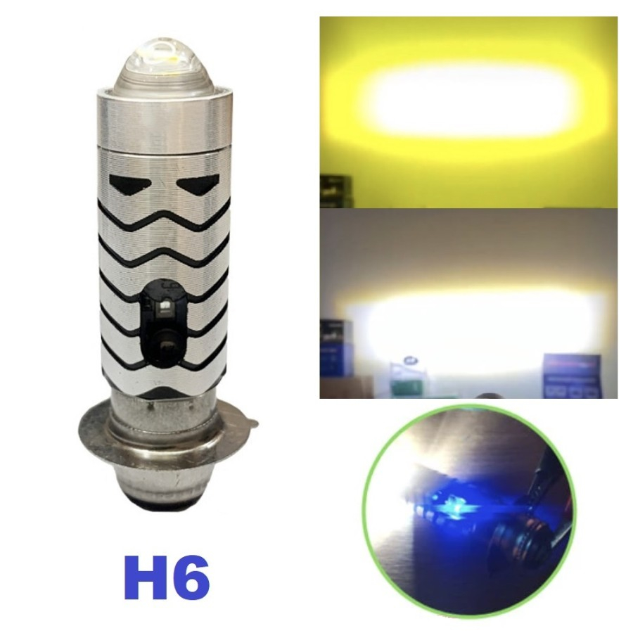 Lampu Depan Utama LED Laser Leser H6 D2S CSP Anggel Eys biru Cahaya ...
