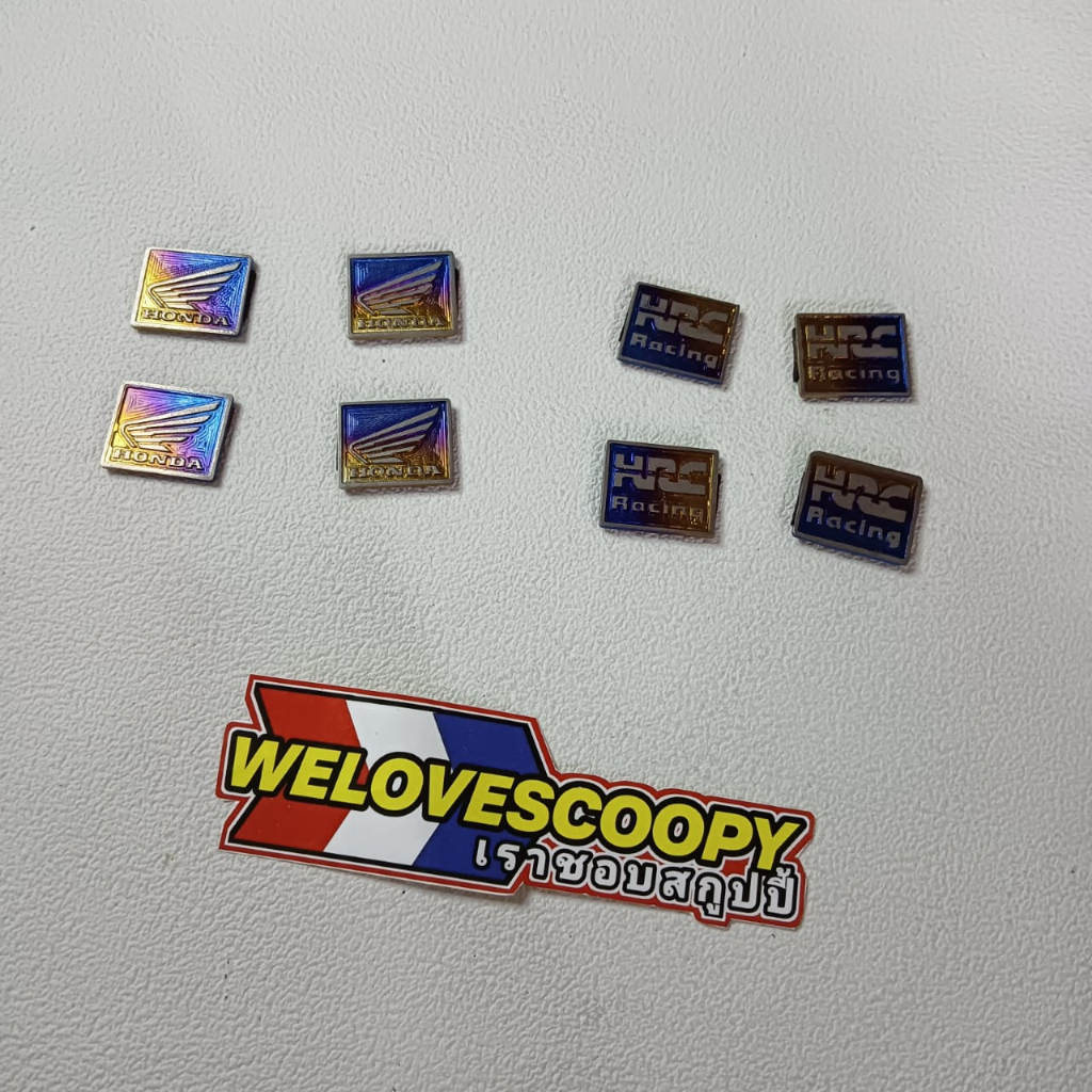 Honda hrc shell titanium logo emblem / honda and hrc titanium shell ...