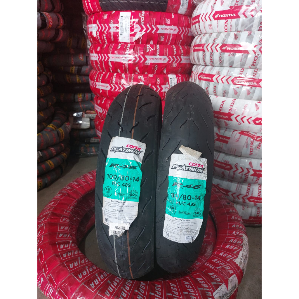 A Pair Of CORSA Motorcycle Tires Lexy Ring 14 Uk 90/80-14 & 100/80-14 ...