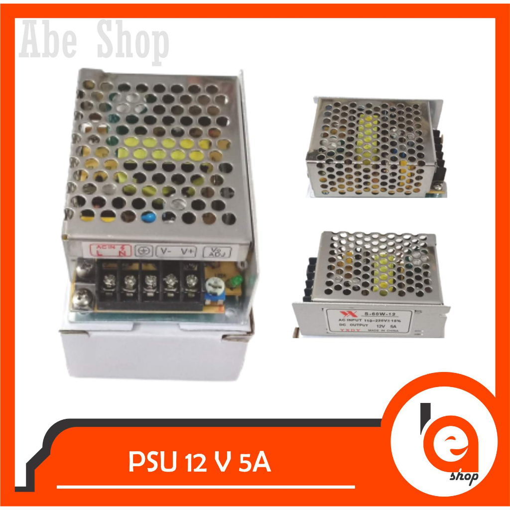 Power Supply PSU 12V 5A Switching High Quality, 12volt 5 Ampere SMPS ...