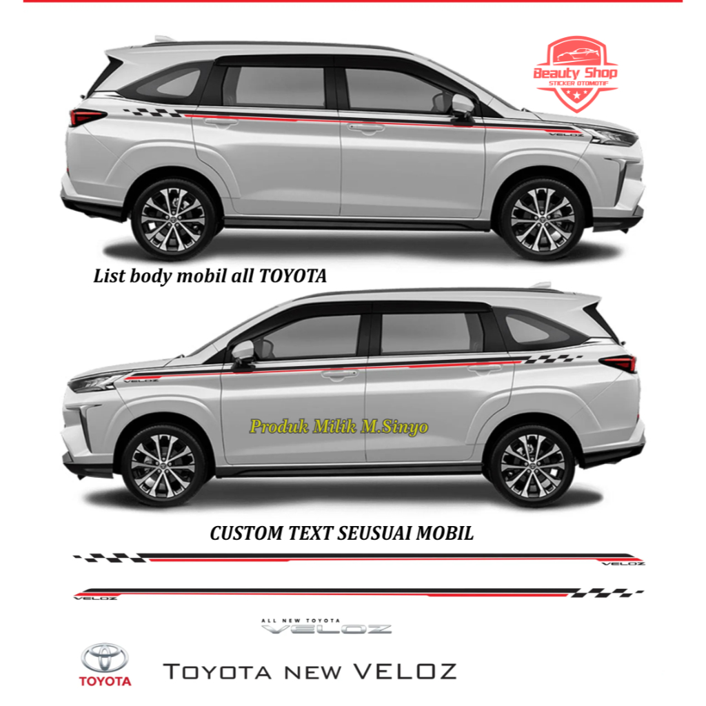 VELOZ STICKER TOYOTA VELOZ LIST CAR TOYOTA VELOZ CUTTING TOYOTA CAR ...