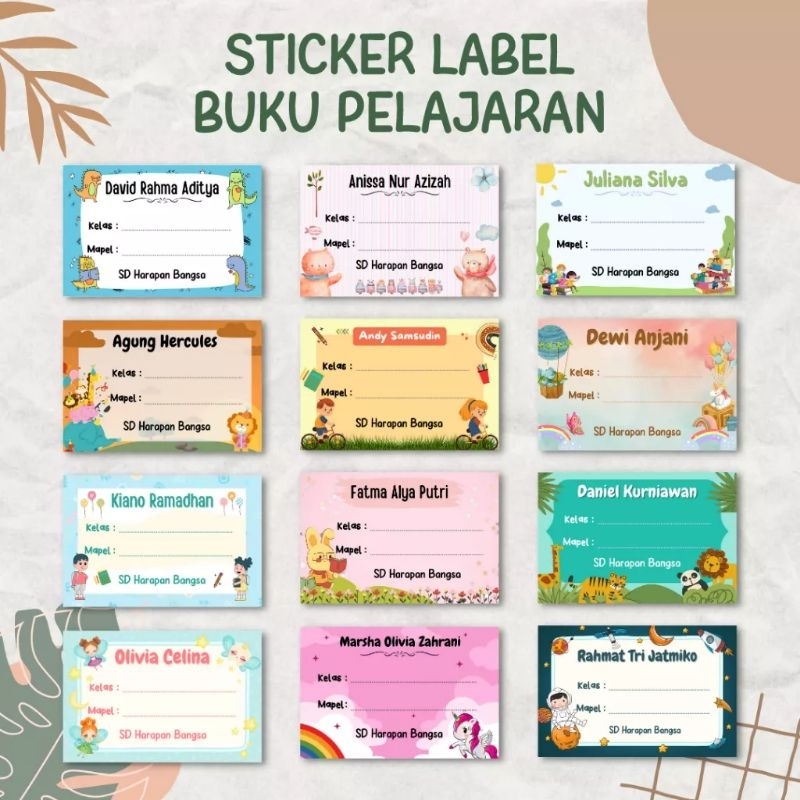 MATA Textbook NAME LABEL STICKERS AESTHETIC MAPEL STICKERS CUSTOM MAPEL ...