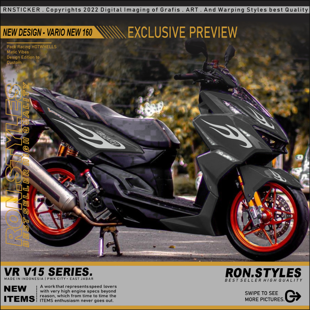 Vrv15 CUTTING STICKER STRIPING VARIO NEW 160 API STRIPING VARIATION ...