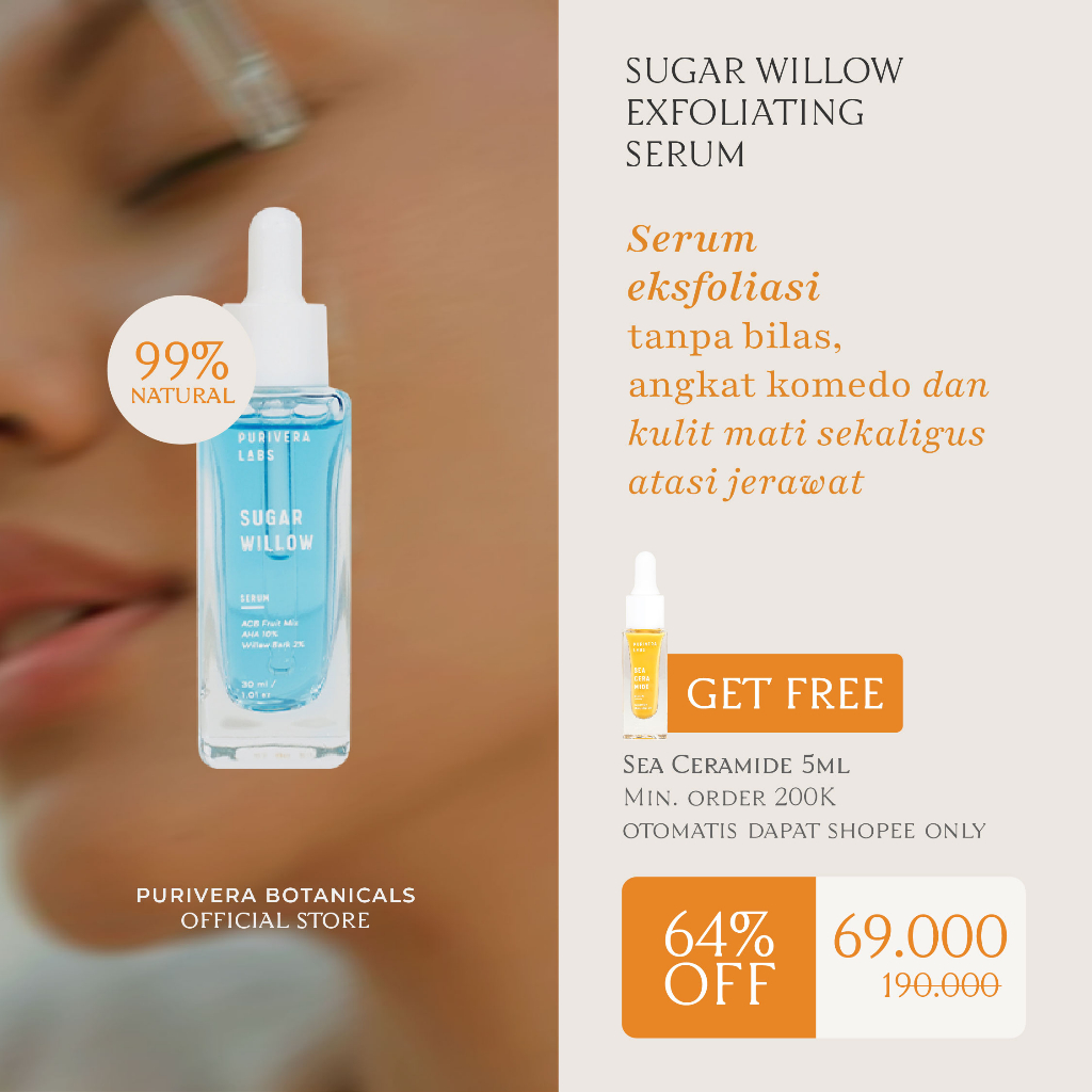 Sugar Willow Exfoliating Serum - PURIVERA BOTANICALS Without Rinse ...
