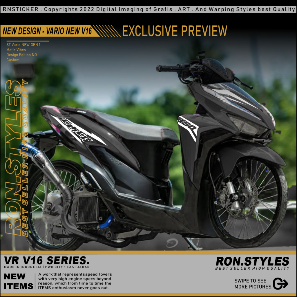 Vrv16 CUTTING STICKER STRIPING VARIO NEW 125 150 SIMPLE STRIPING CLICK ...