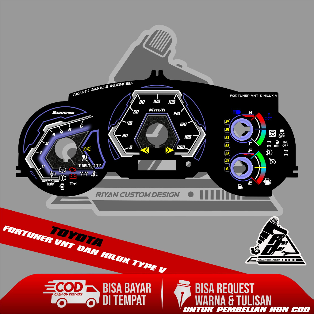 Speedometer Board custom fortuner vnt And hilux type v panel spido ...