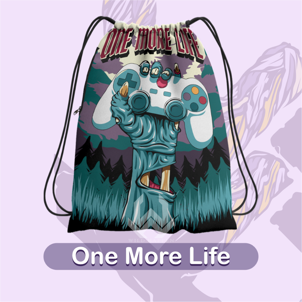 Drawstring Bag ONE MORE LIFE Full Print String Bag | Shopee Philippines