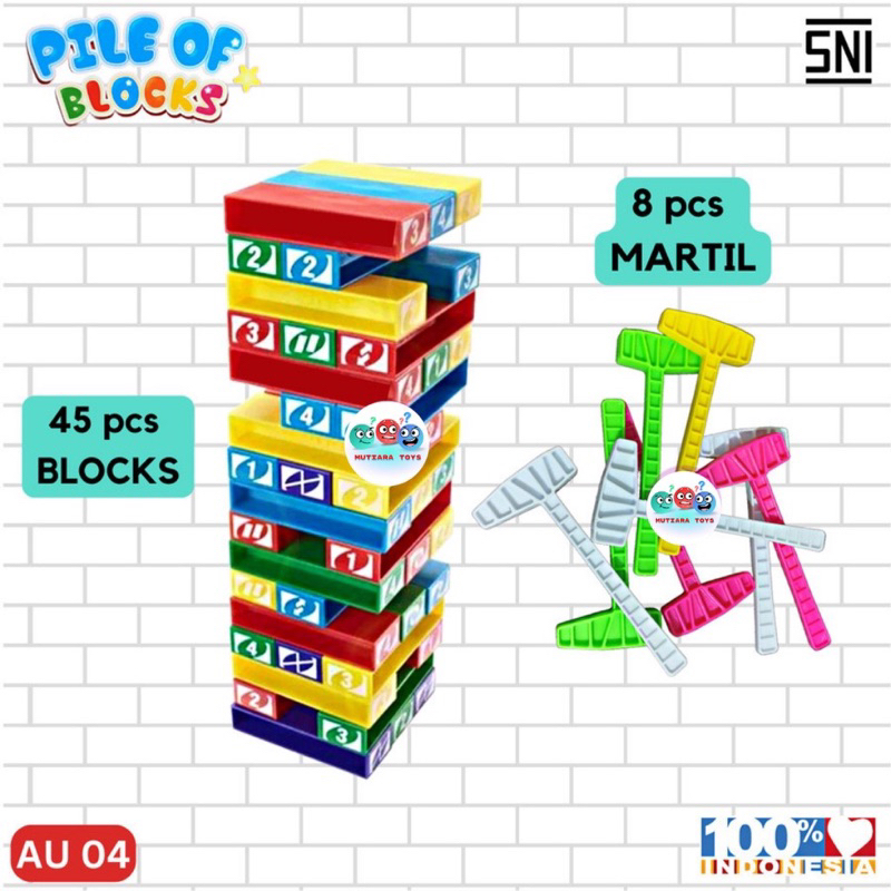 Children's Toy Pile of Blocks 3 in 1 / Stack Blocks AU 04 | Shopee ...