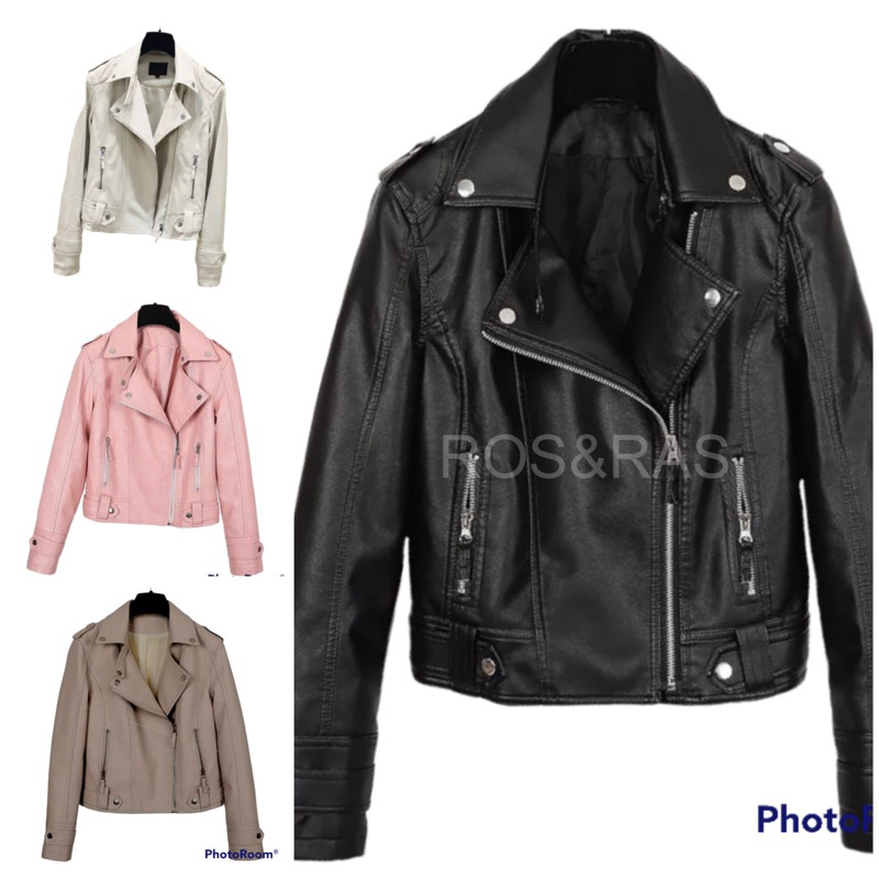 HITAM PUTIH Women's Leather Jacket CROP ROCK N ROLL K2 (semi Synthetic ...