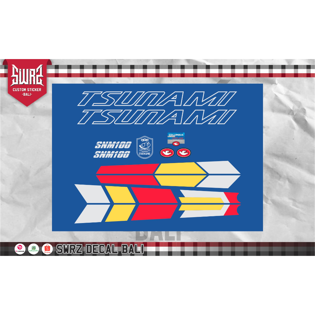 TSUNAMI SNM 100 BIKE CUTTING STICKER DECAL | Shopee Philippines