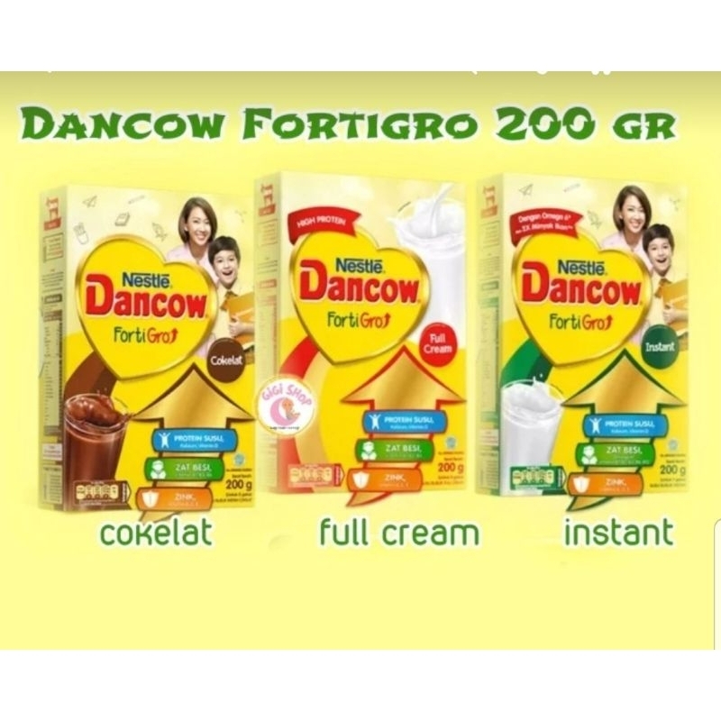 Dancow Fortigro Instant Chocolate Milk Powder full cream 200g | Shopee ...