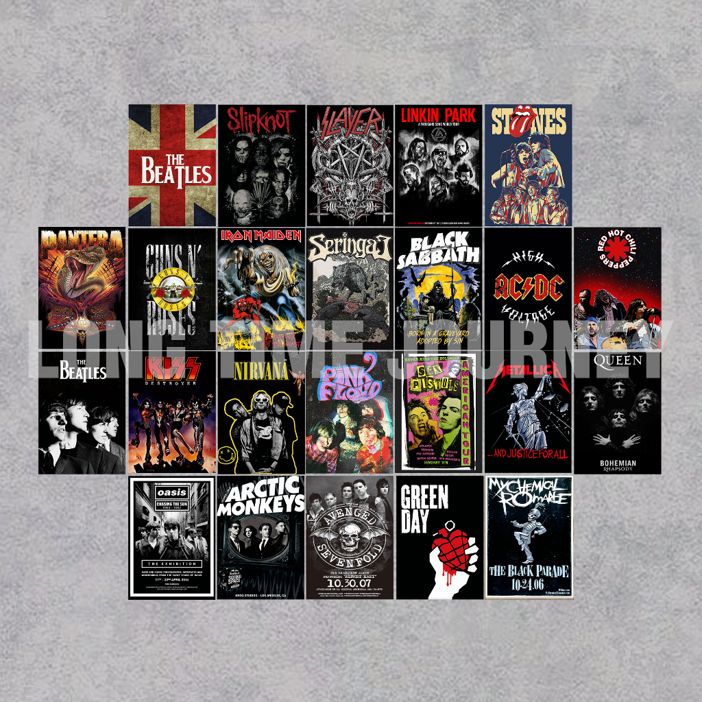 Rock Band wall Poster 12 pcs Aesthetic Poster tumblr wall Poster ...