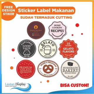Food Label Sticker Plus Cutting Custom Round Logo Sticker, A3 Size Box ...
