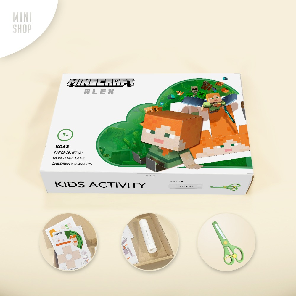 K063 Minecraft Alex - Birthday Souvenir Children's Toy Papercraft ...