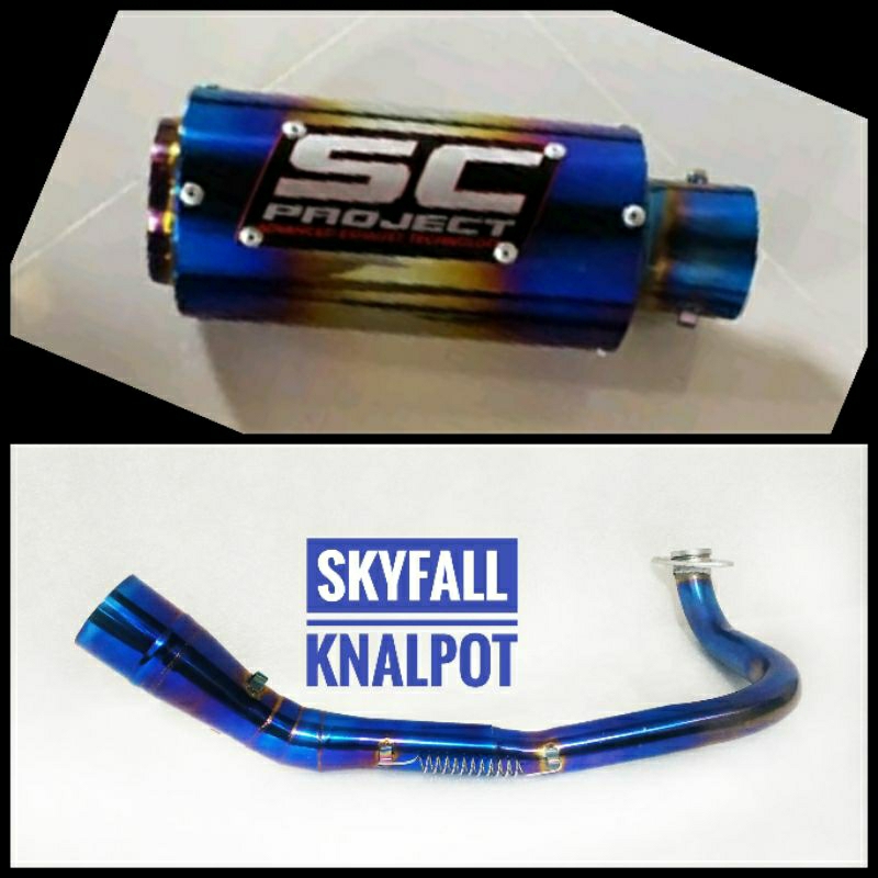 SC PROJECT BLUE EXHAUST BLUE PIPE VARIO AEROX NMAX PCX BEAT SCOOPY ADV ...