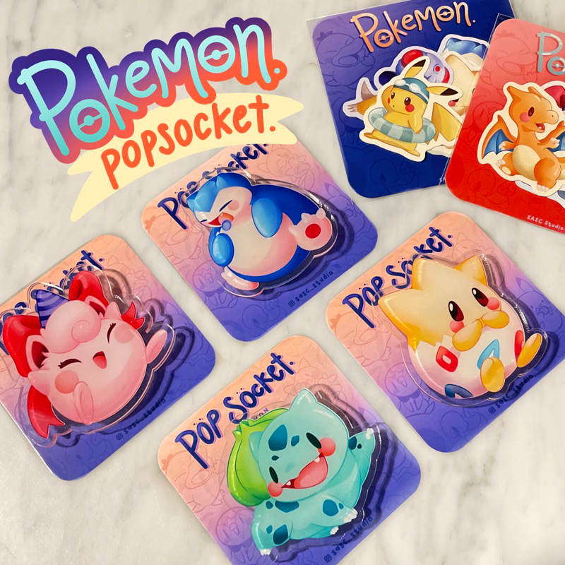Cute POKEMON POPSOCKET | Jigglypuff, snorlax, bulbasaur, togepi | Die ...