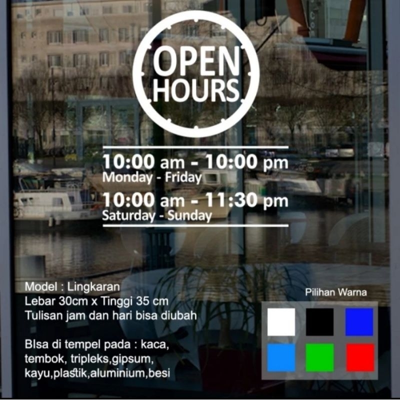 Cafe Glass Sticker / Open Hours Shop Glass Sticker | Shopee Philippines