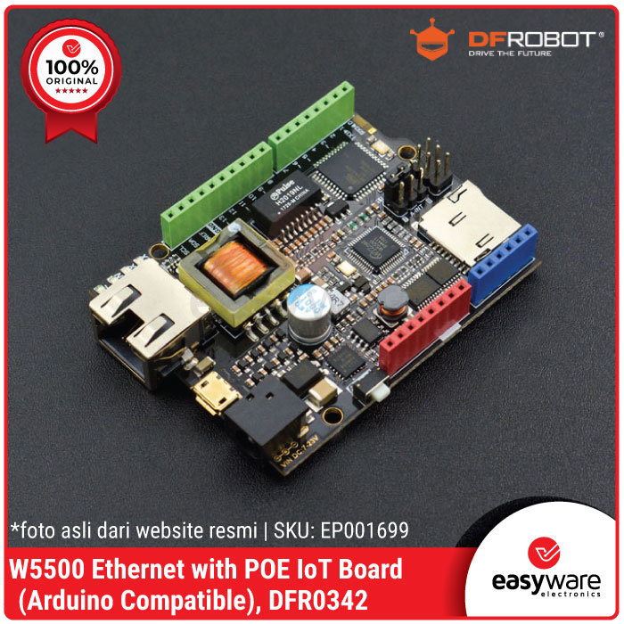 DFRobot W5500 Ethernet with POE IoT Board V2.0 (Arduino Compatible ...