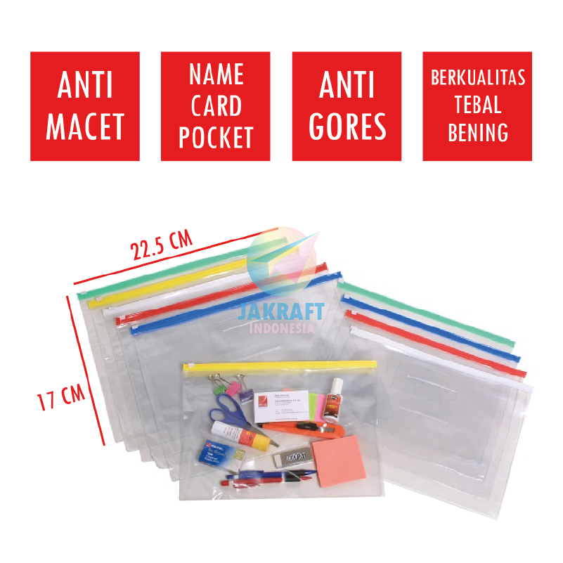 (1 Pcs) Zipper Bag Pocket A5 INTERX FOLDER 22 x 17 cm Thick Clear Mica ...