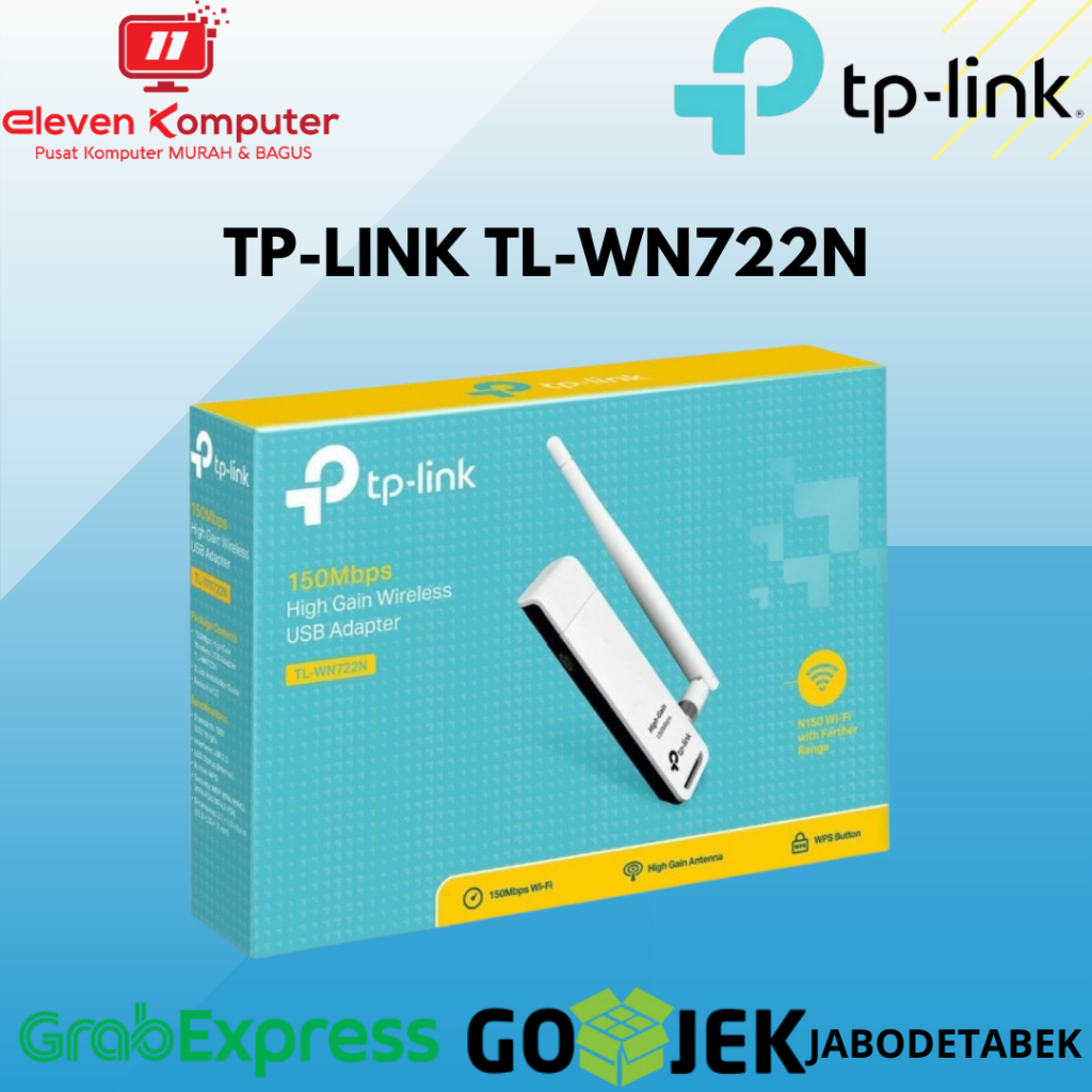 Tp-link TL-WN722N High Gain Wireless USB Adapter 150Mbps 722N | Shopee ...