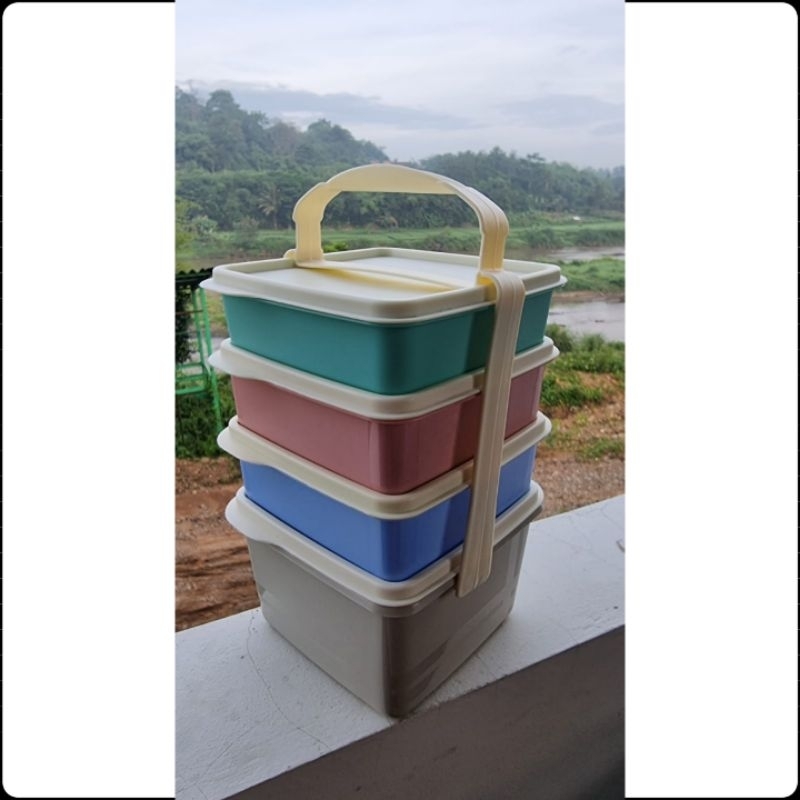 Plastic Picnic Basket 4 layers Rainbow stacking Container Rainbow 4 ...