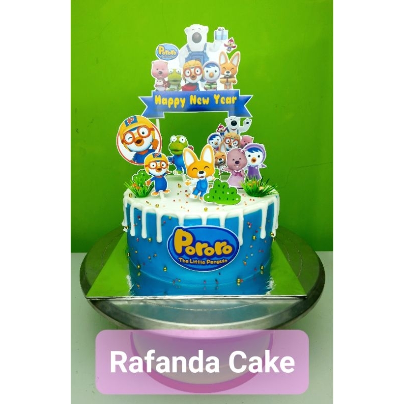 Pororo the little penguin birthday cake Topper custom name | Shopee ...
