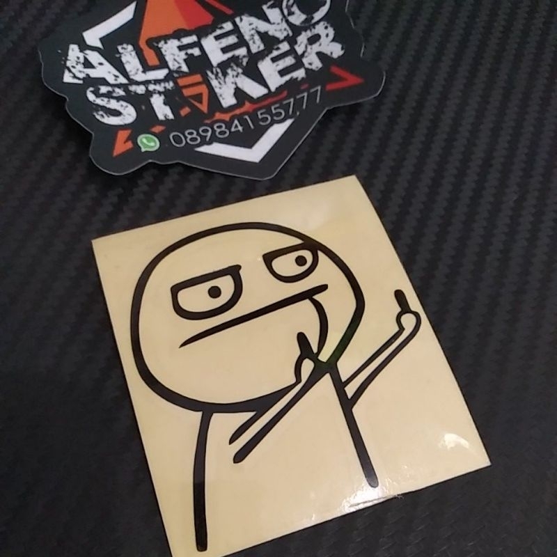 Sticker Cutting Fucek Meme Funny Fucek Middle Finger Cutting Sticker ...