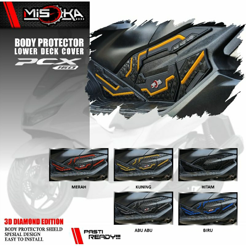 Misoka Lower Deck cover Pcx 160/Honda Motorcycle Accessories/Rubber Rubber/Cool Motorcycle Body ...