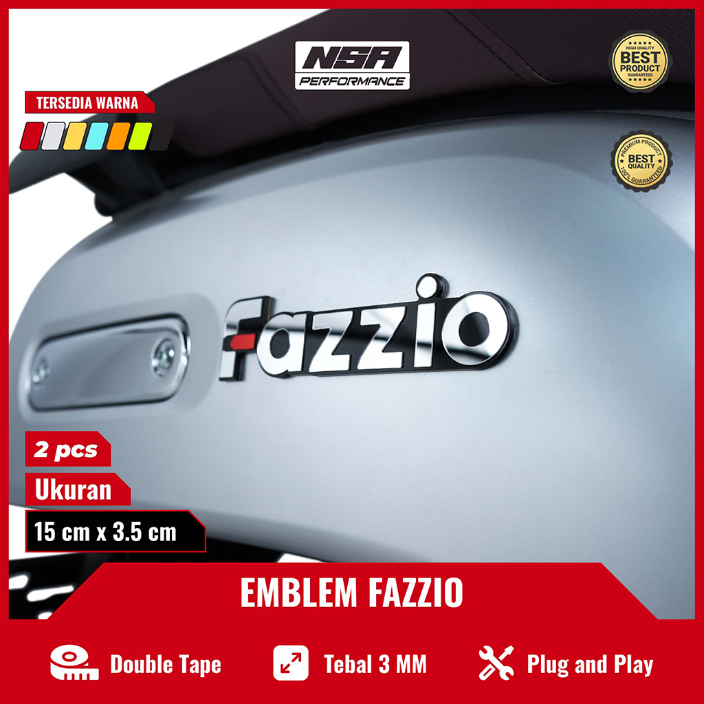 NSA 2PCS FAZZIO 125 EMBLEM FAZZIO LOGO RAISED NOT FAZZIO STICKER FAZZIO ACCESSORIES | Shopee ...