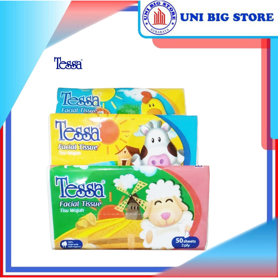 Tessa Facial Tissue Travel Pack Tissue 50 Sheets 2 Ply Facial Tissue ...