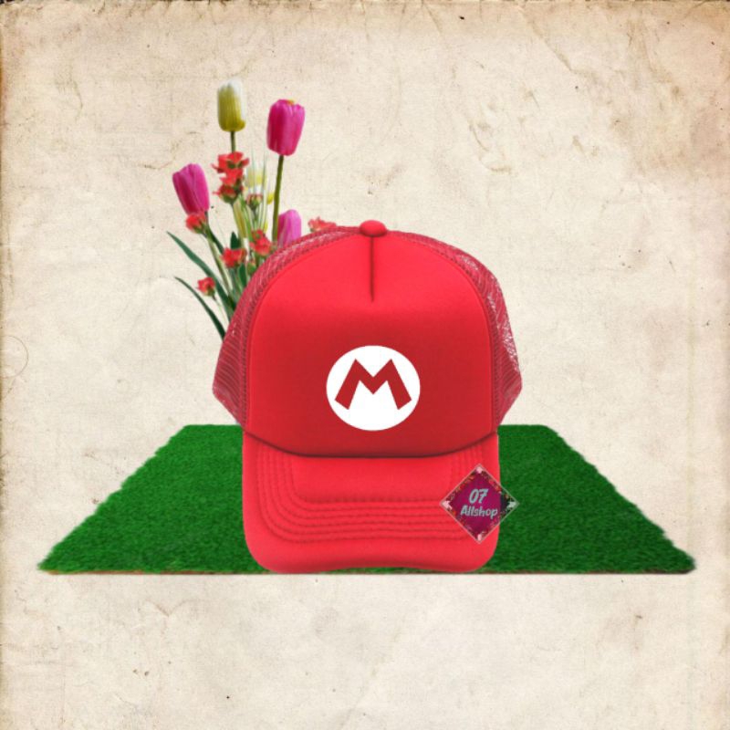 Trucker Hat Net Hat Cap Distro SUPER MARIO online game M Indonesia for ...