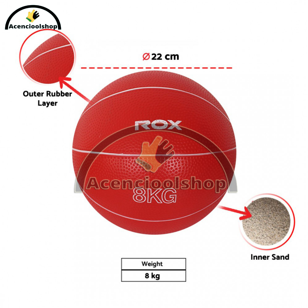 Medicine Ball Excersice Training Ball 8Kg 8 Kg ROX Original | Shopee ...